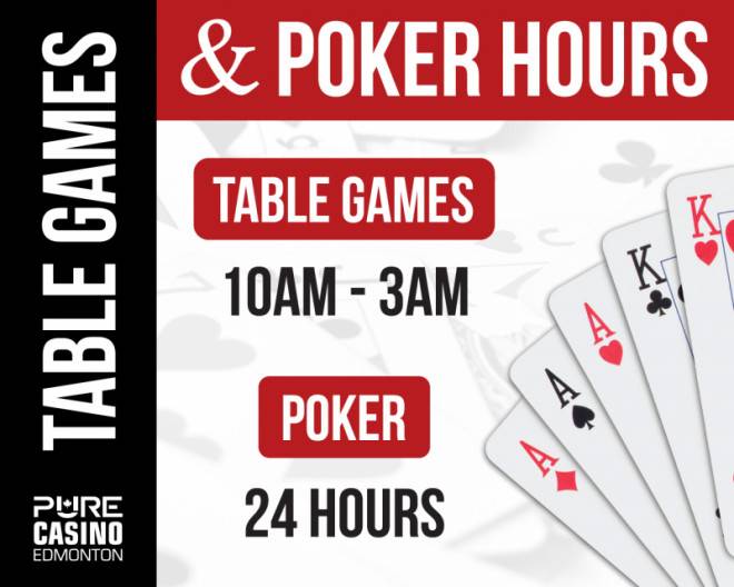 PURE Casino Edmonton - 24/7 Poker Calendar