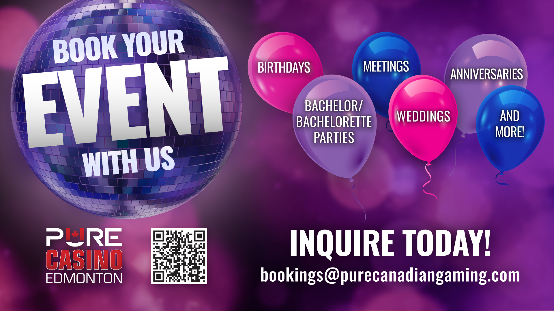 Here For All Your Event Needs! | Pure Casino Edmonton