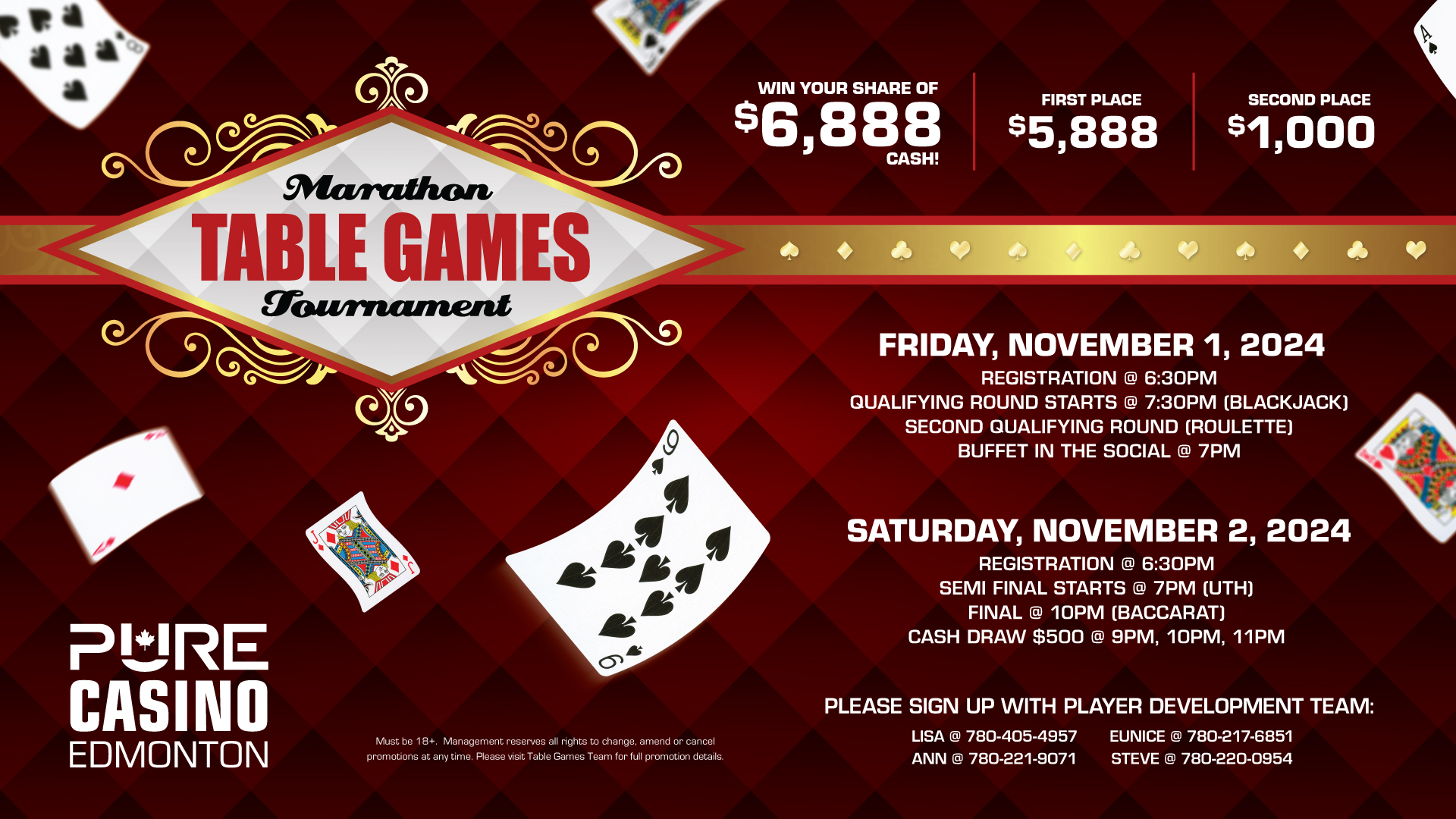 Table Games | Pure Casino Edmonton